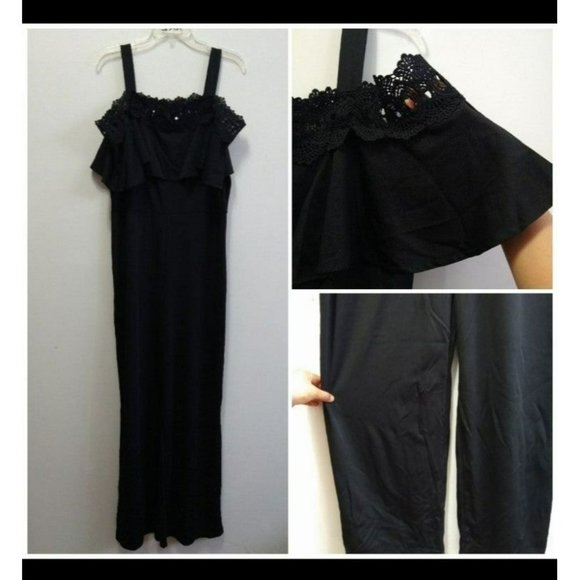 Rotita | Pants & Jumpsuits | Black One Piece Jumpsuit With Elegant Off ...